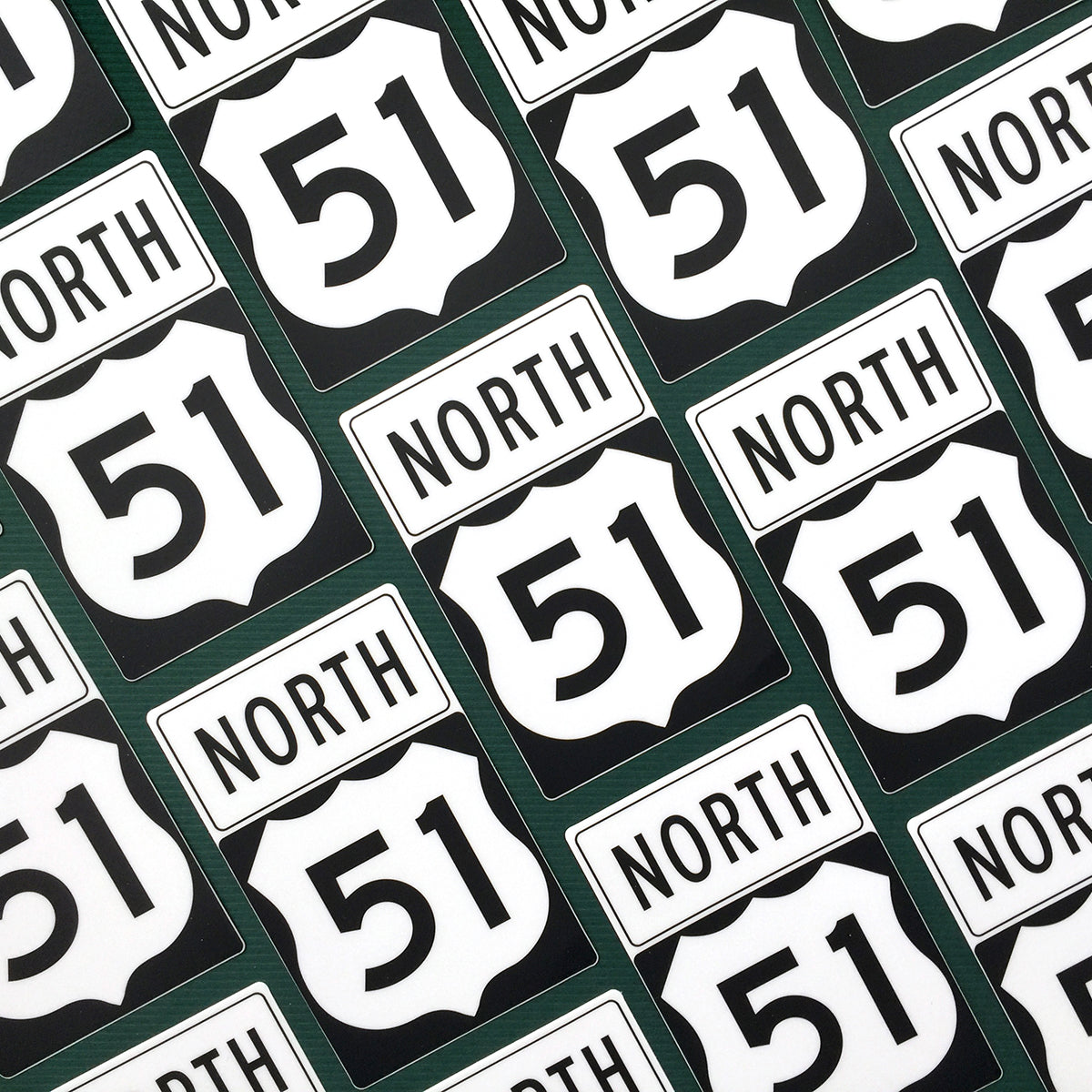51 North Highway Sign Sticker - Links' Camp